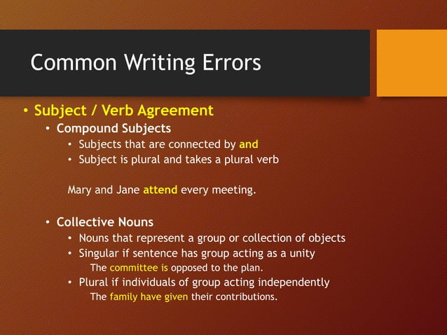 Writing Skills Common Writing Errors Pptx