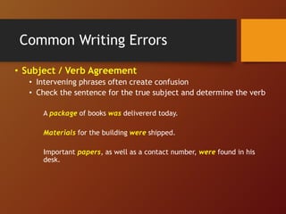 Writing skills common writing errors | PPTX
