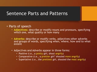 Writing skills - Grammar Basics | PPTX