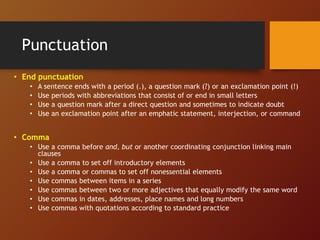 Writing skills - Grammar Basics | PPT