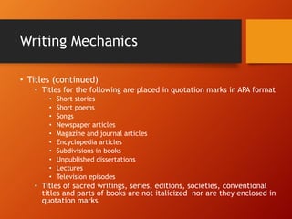 Writing Skills - Mechanics | PPTX