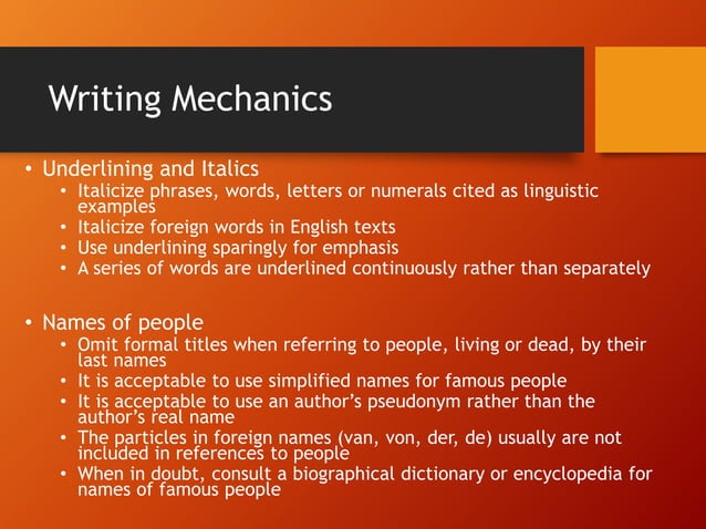 Writing Skills - Mechanics | PPTX