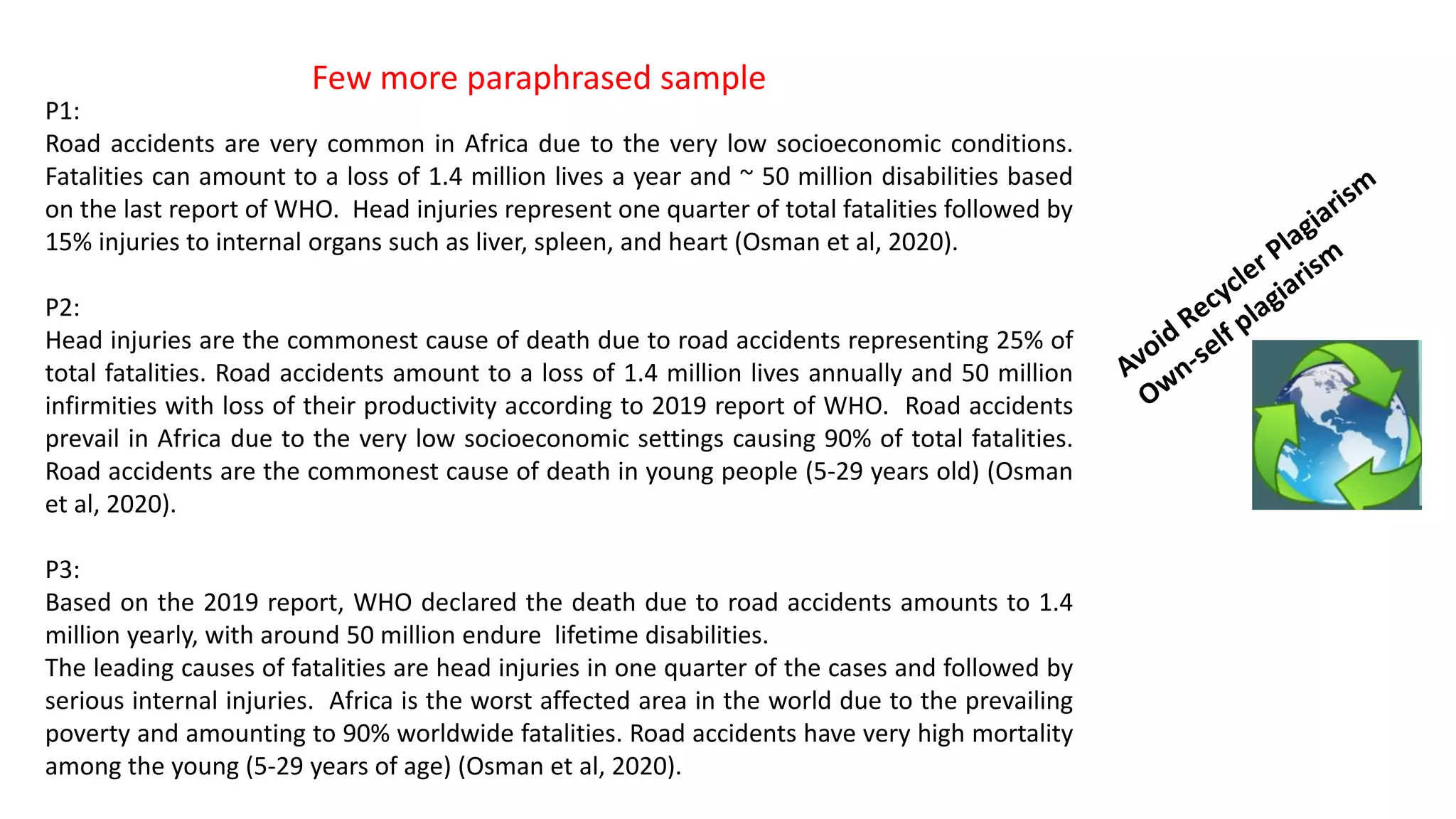 Writing skills paraphrasing and plagiarism v3 | PPTX