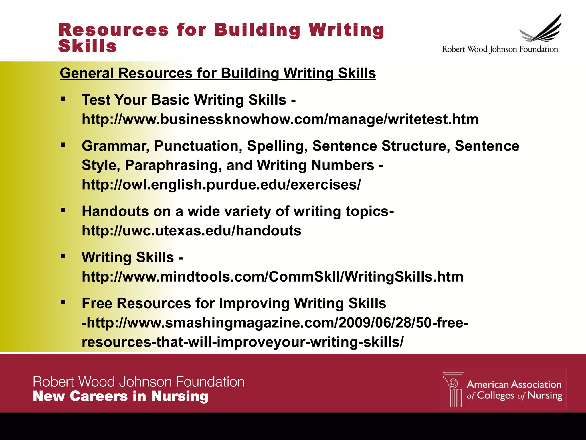 Writing skills 2012 | PPT
