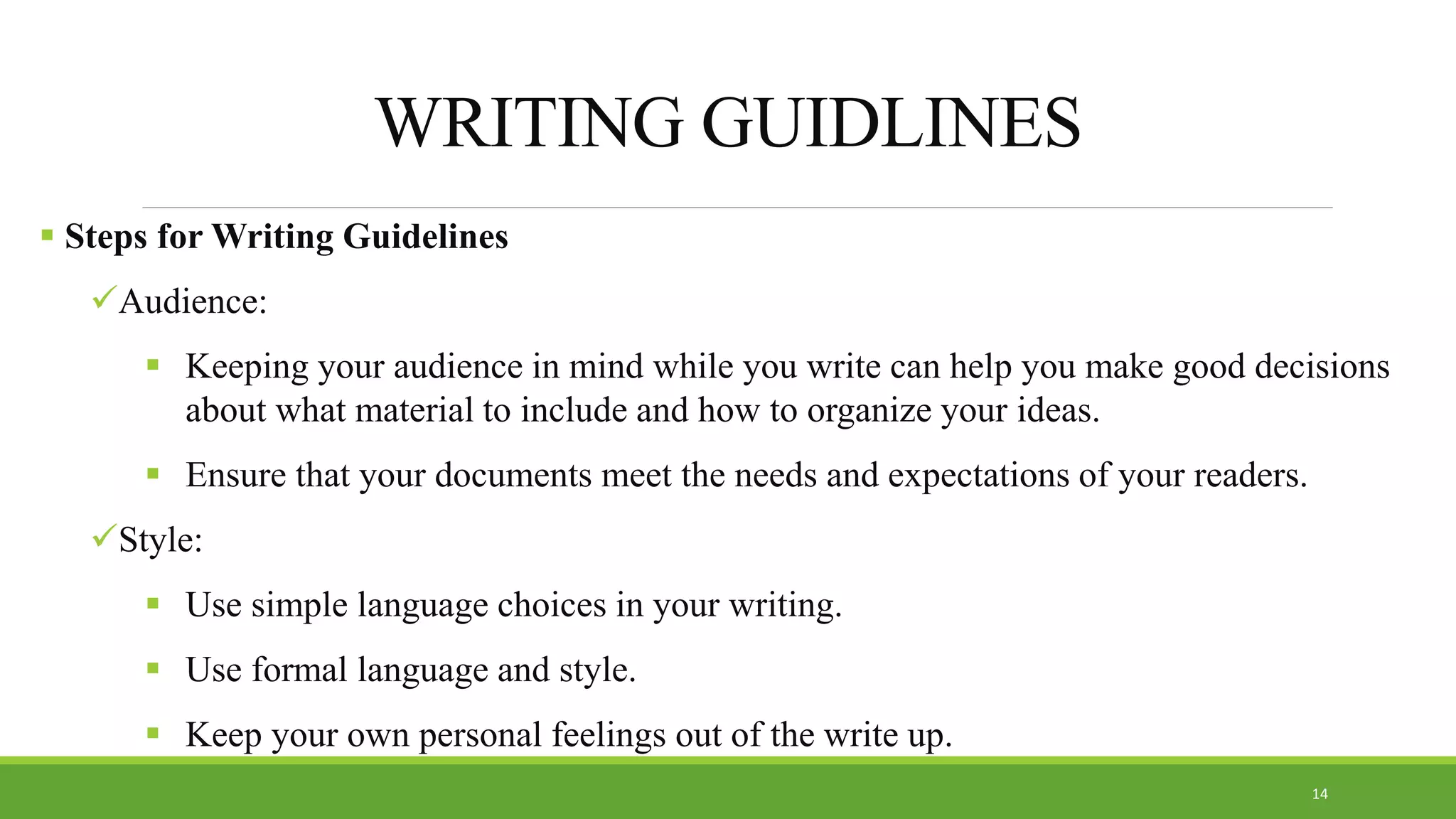 Writing Skills & Guidelines | PPTX