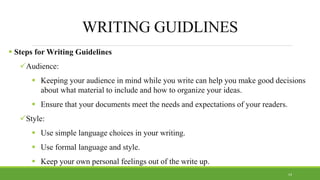 Writing Skills & Guidelines | PPT