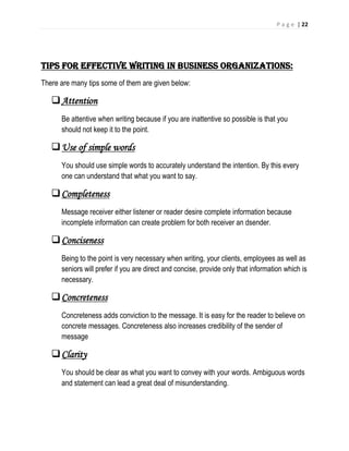 Writing skills in business organization | PDF