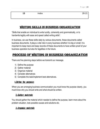 Writing skills in business organization | PDF