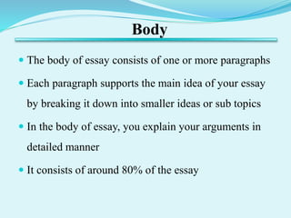 Writing Skills (Paragraph and Essay Writing) | PPTX