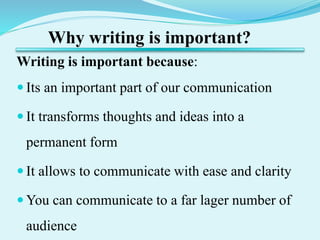 Writing Skills (Paragraph and Essay Writing) | PPTX