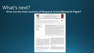 Writing skills Publishing Research Paper | PDF