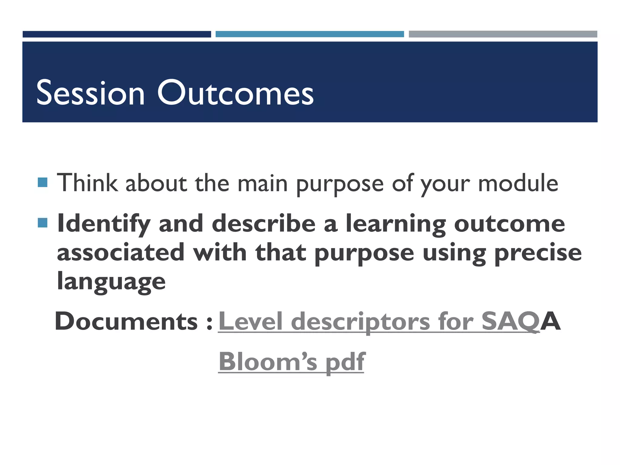 Writing SMART learning outcomes 2015 | PDF