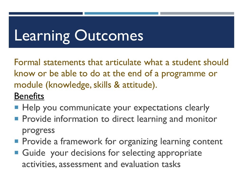 Writing SMART learning outcomes 2015