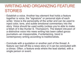 Writing soft stories and features for television | PPTX | Genres