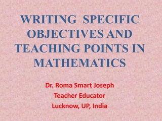 Writing Specific Objectives in Mathematics ppt | PPTX | Education