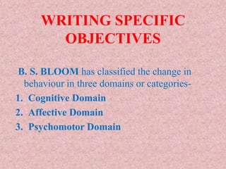 Writing Specific Objectives in Mathematics ppt | PPTX | Education