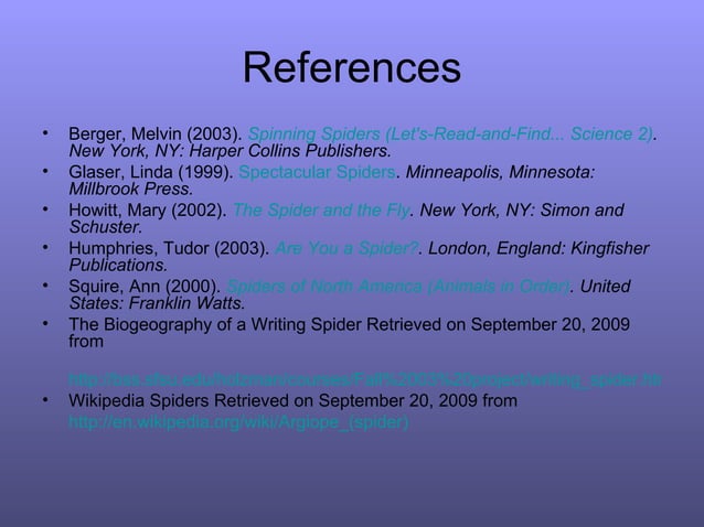 Writing Spiders | PPT