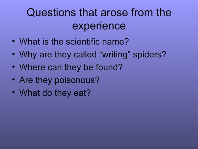 Writing Spiders | PPT