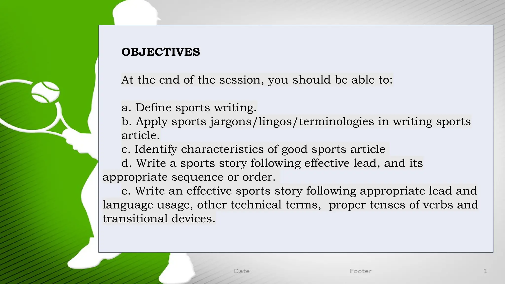 Writing Sports Article .pptx