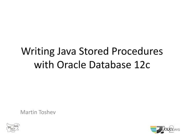 Writing Stored Procedures With Oracle Database 12c 3107