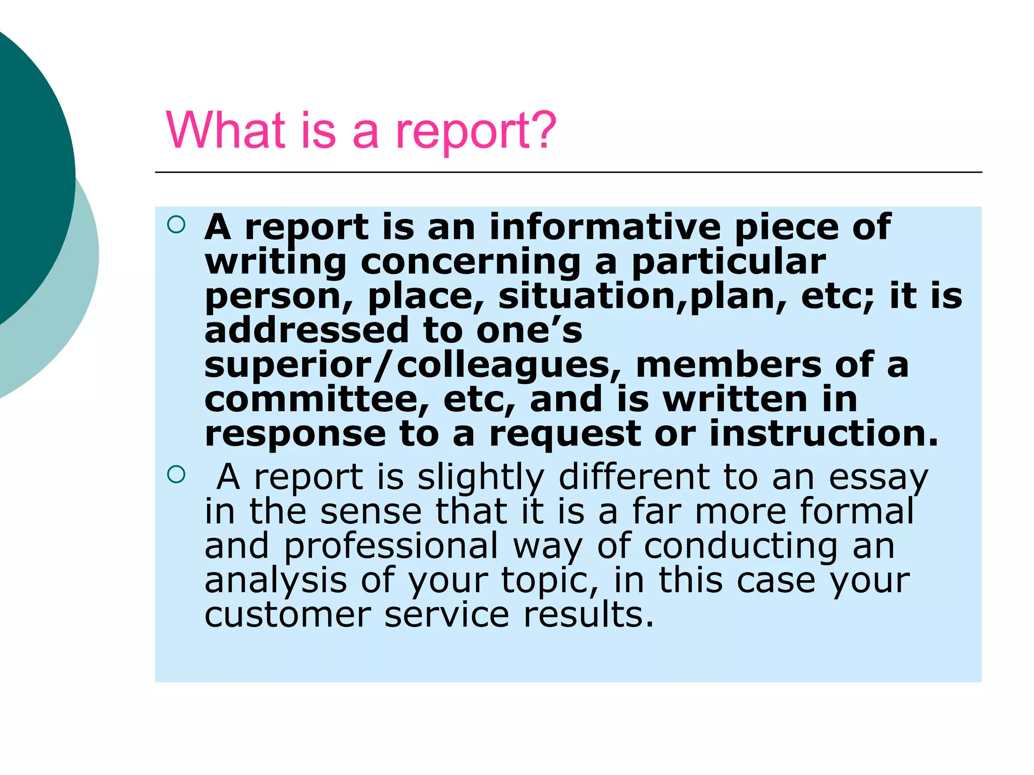 Writing a survey report | PPT