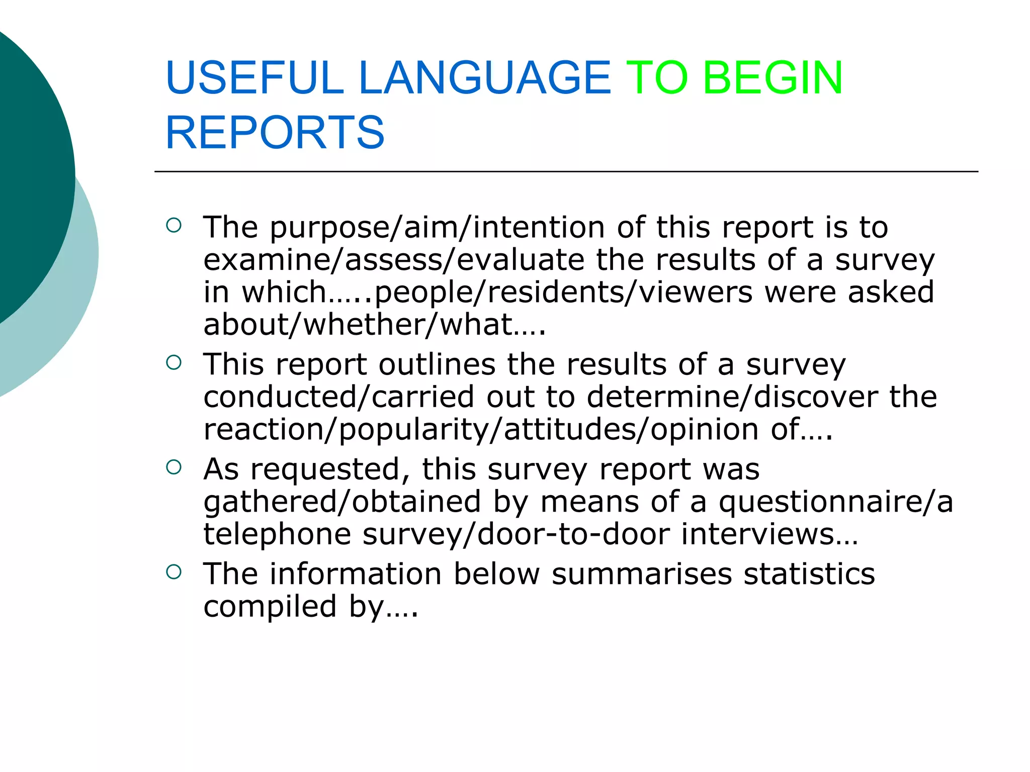 Writing a survey report | PPT