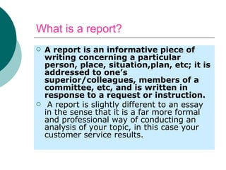 Writing a survey report | PPT