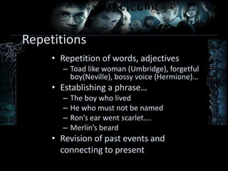 Writing Style and Techniques of J. K. Rowling in Harry Potter | PPTX