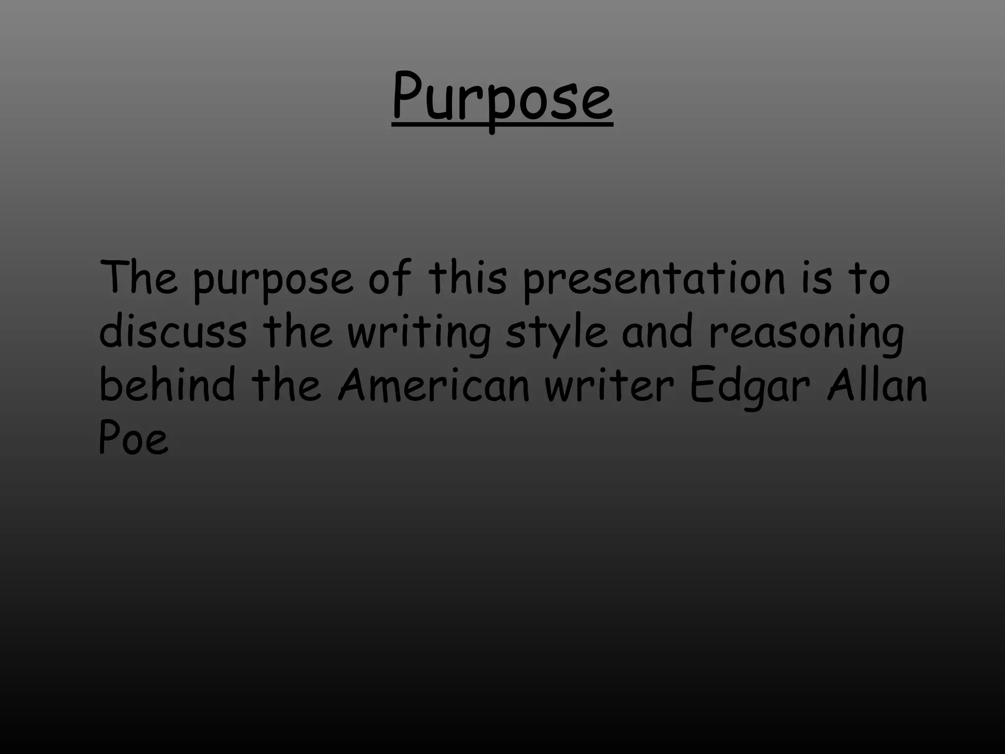 Writing Style Of Edgar Allan Poe | PPT