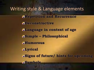 Writing style of Julian Barnes in 'The Sense of an Ending' | PPTX