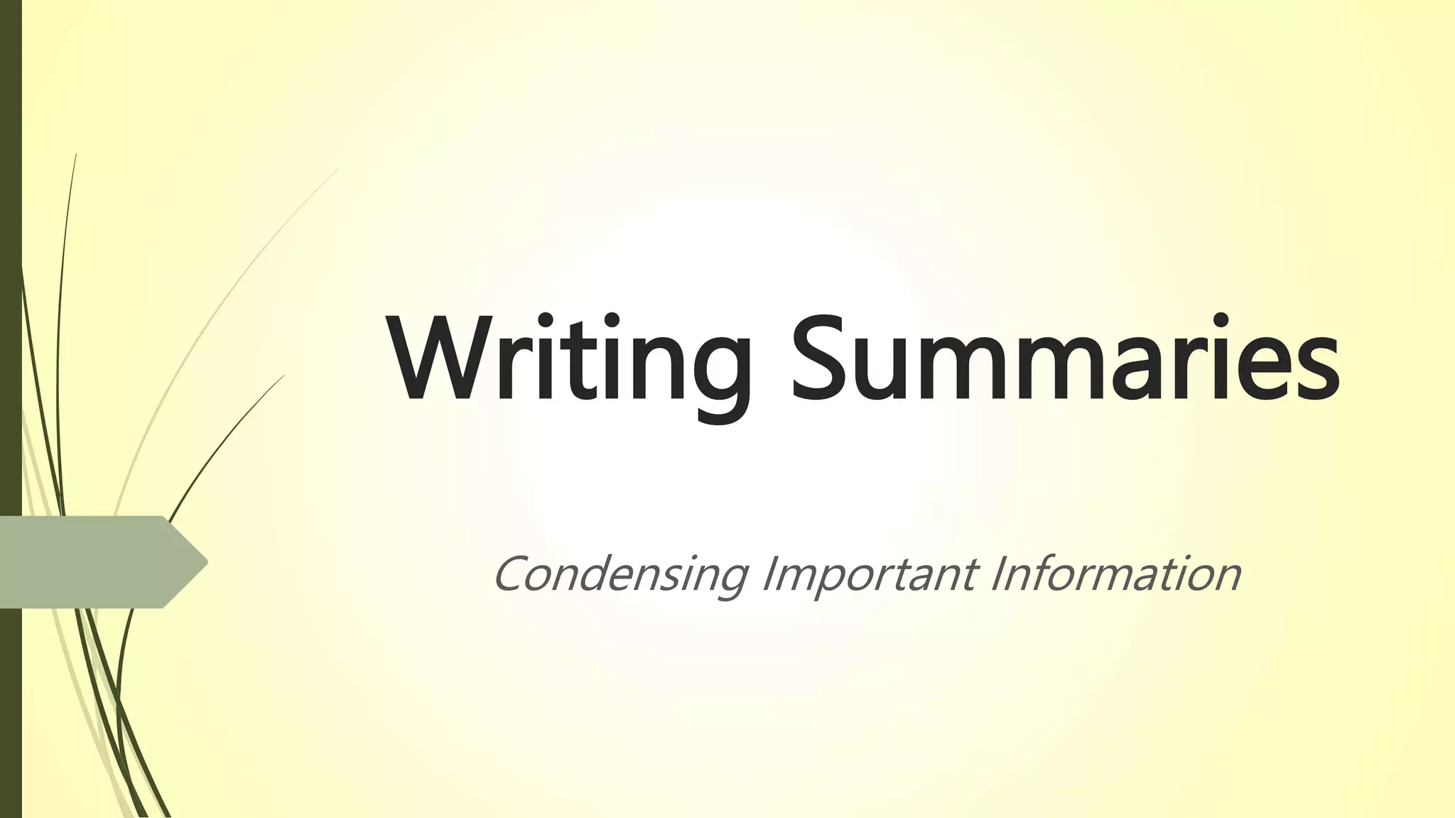 Writing Summaries.ppt