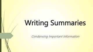 Writing Summaries.ppt