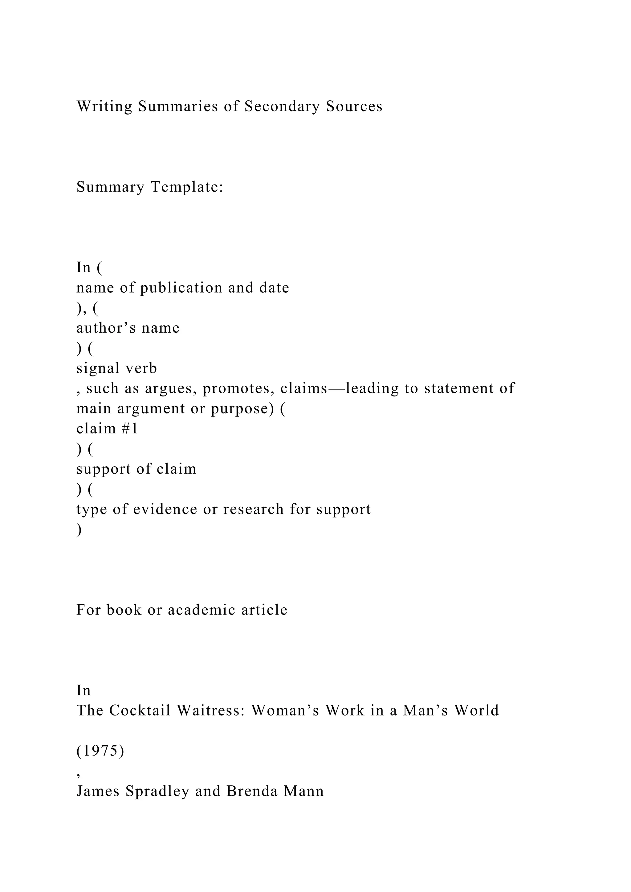 Writing Summaries of Secondary SourcesSummary Template.docx