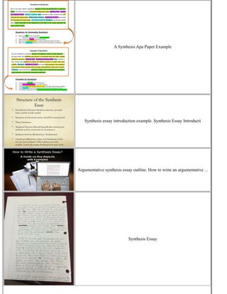 Writing Synthesis Essay | PDF