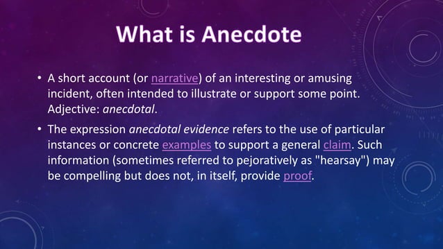 Descriptive Paragraph and Anecdote Text | PPT
