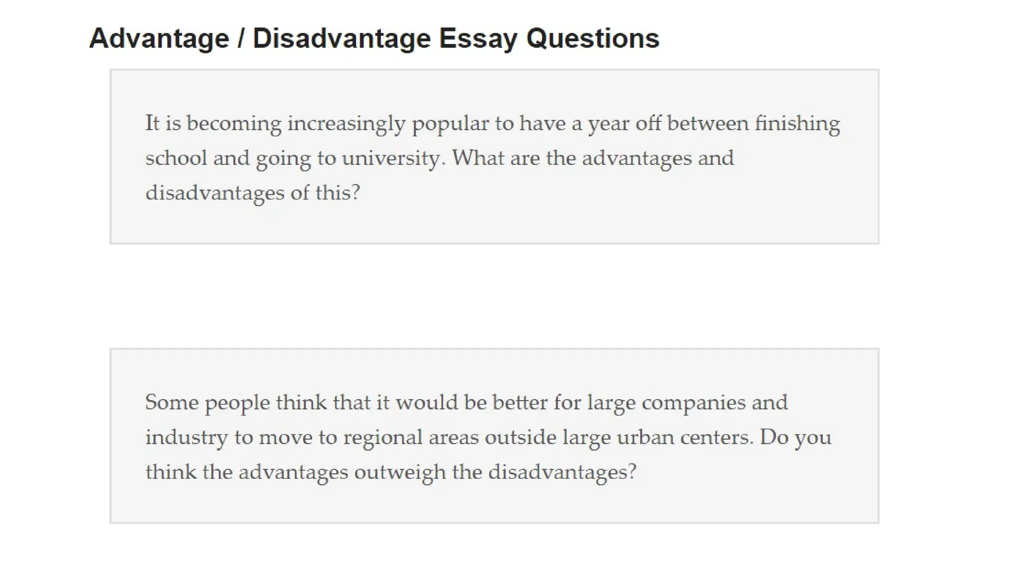 Writing Task 2 - sample questions of various types | PPTX