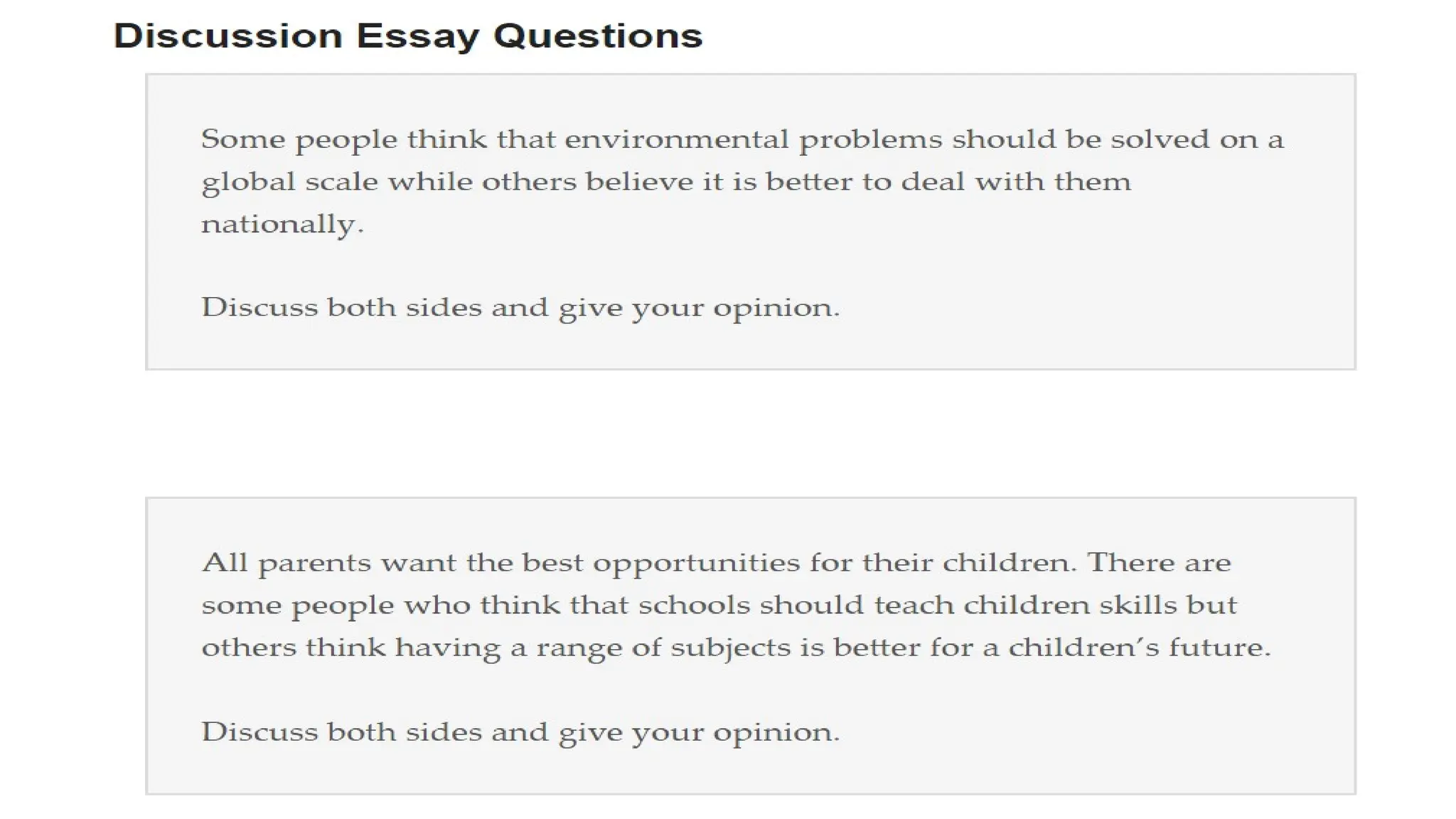 Writing Task 2 - sample questions of various types | PPTX