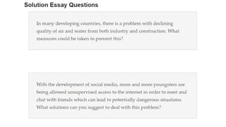 Writing Task 2 - sample questions of various types | PPTX