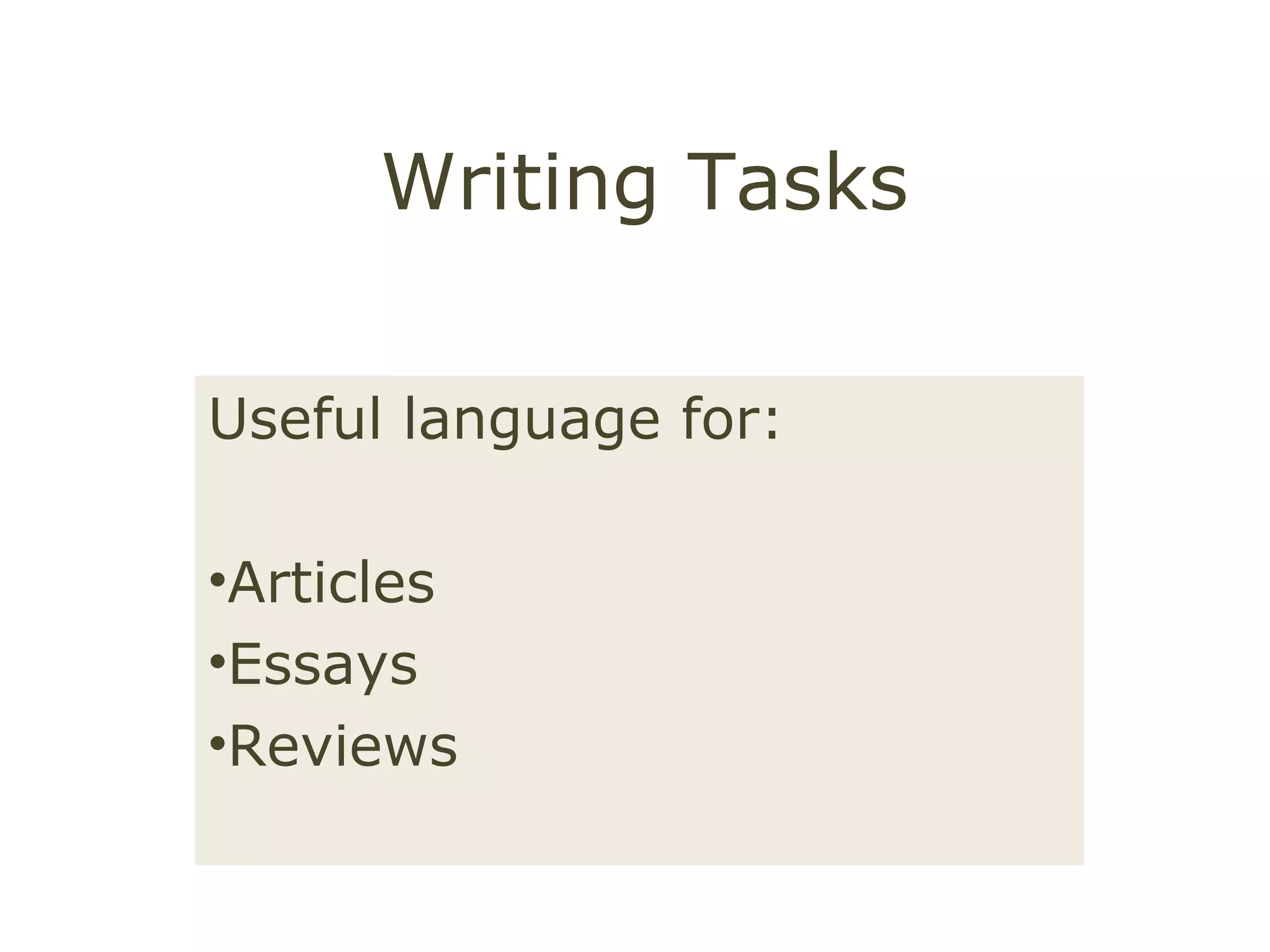 Writing tasks | PPT
