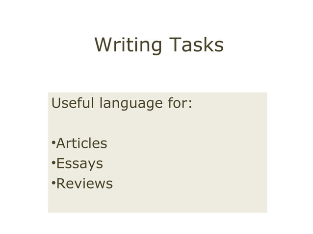 Writing tasks | PPT