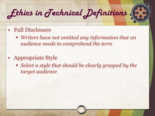 Writing technical definitions | PPTX