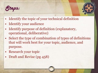 Writing technical definitions | PPTX