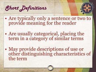 Writing technical definitions | PPTX