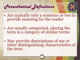 Writing technical definitions | PPTX