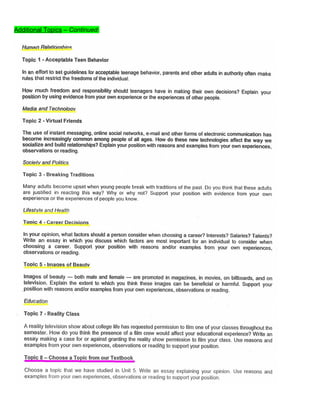 Writing Test Instructions - Additional Topics | PDF