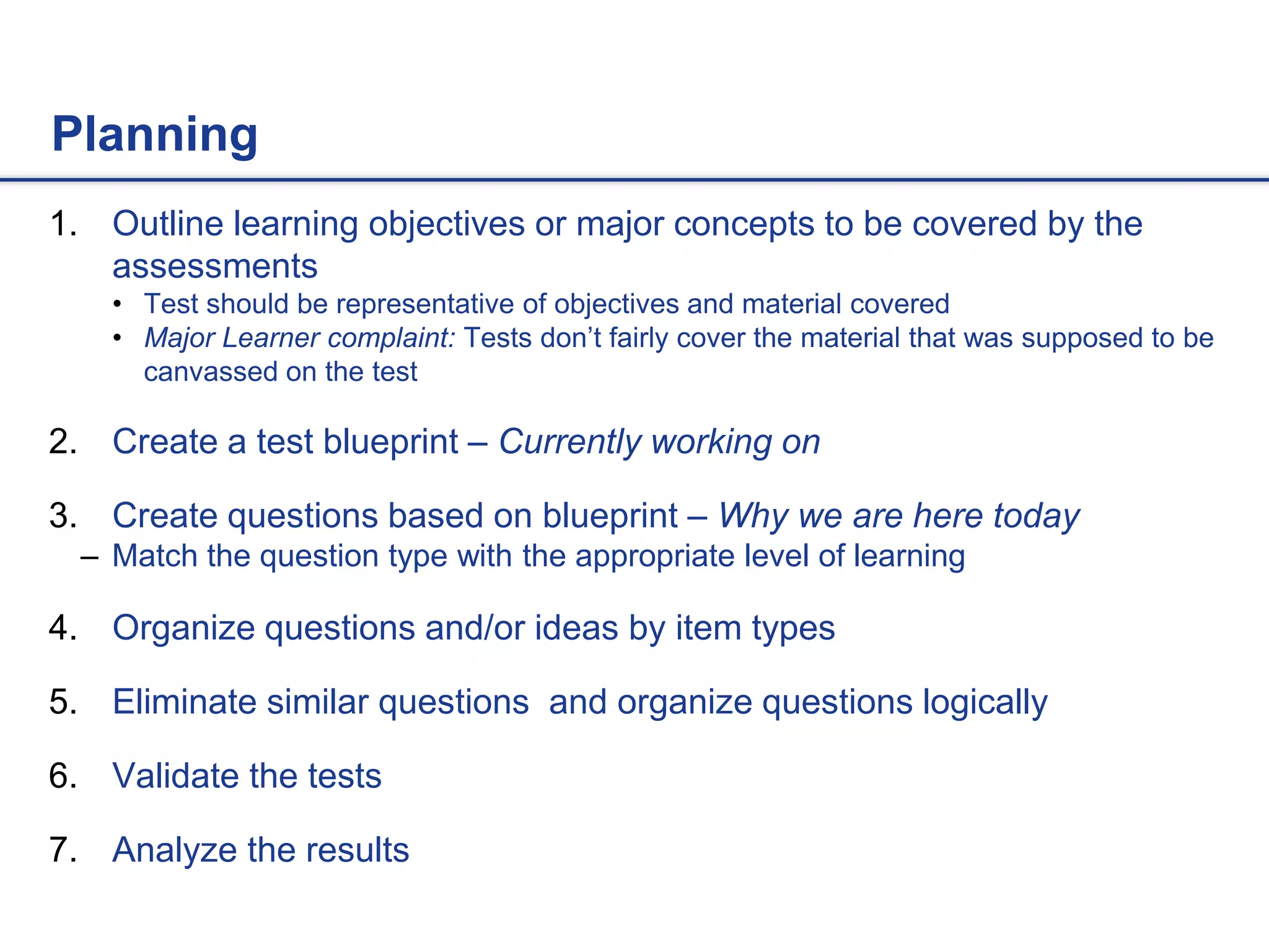 Writing test questions | PPTX