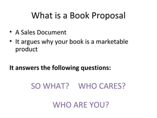 Writing the book proposal | PPT