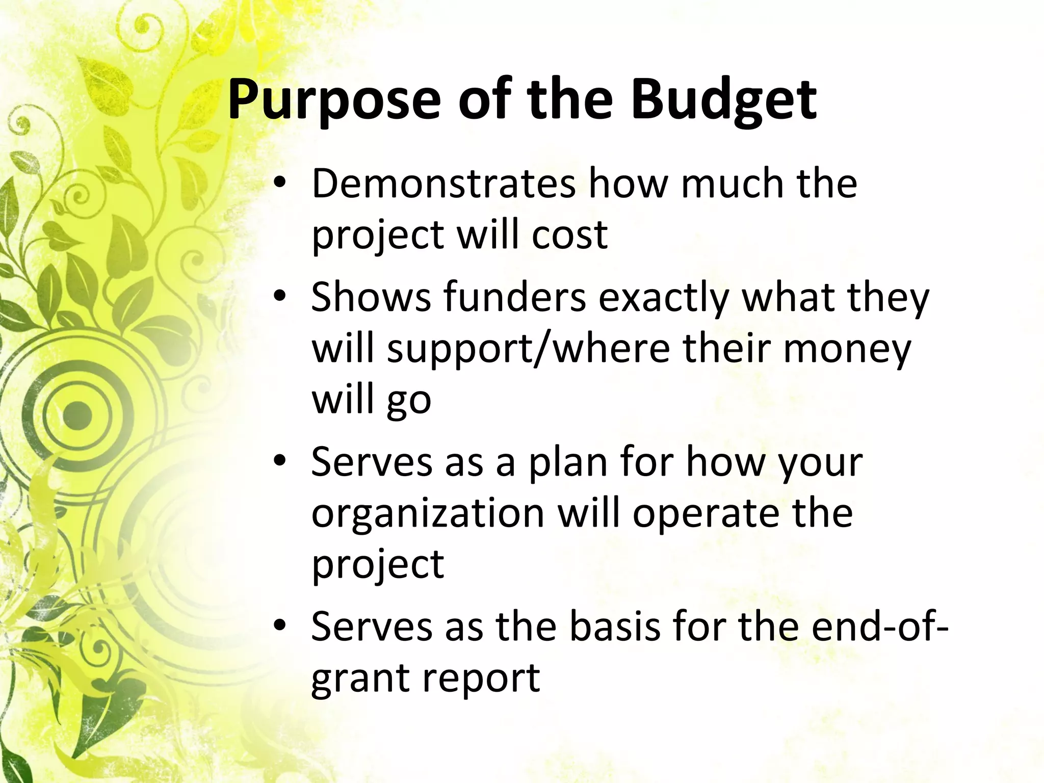 Writing the Budget for a Grant Proposal | PPT