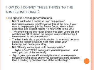 Writing The College Application Essay | PPTX