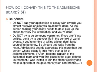 Writing The College Application Essay | PPTX